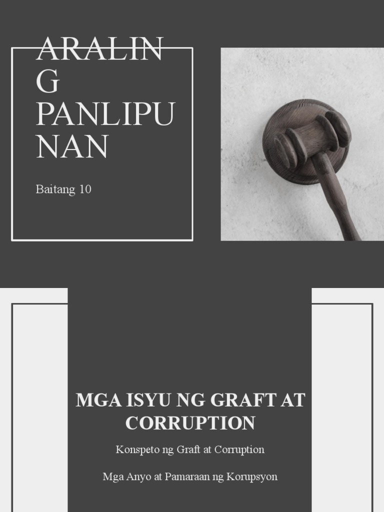 Aralin 27-Isyu NG Graft at Corruption | PDF