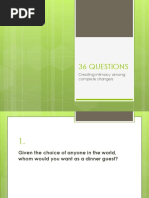Arthur Aron's 36 Questions List | PDF