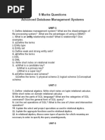 DATABASE MANAGEMENT SYSTEMS Unit Wise Important Questions: PART - A (Short Answer Questions ...