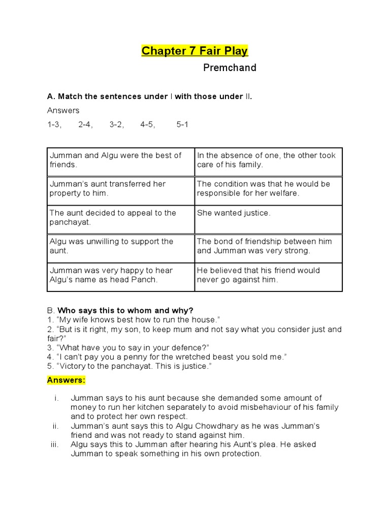 Chapter 7 Fair Play | PDF