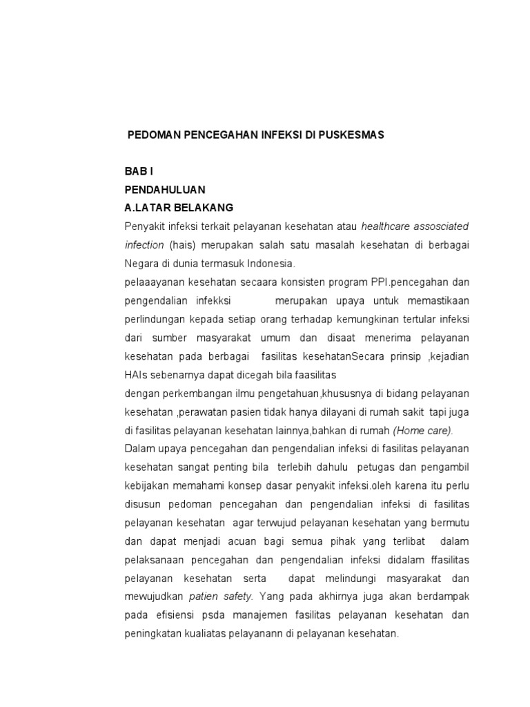 Pedoman PPI Di Puskesmas | PDF