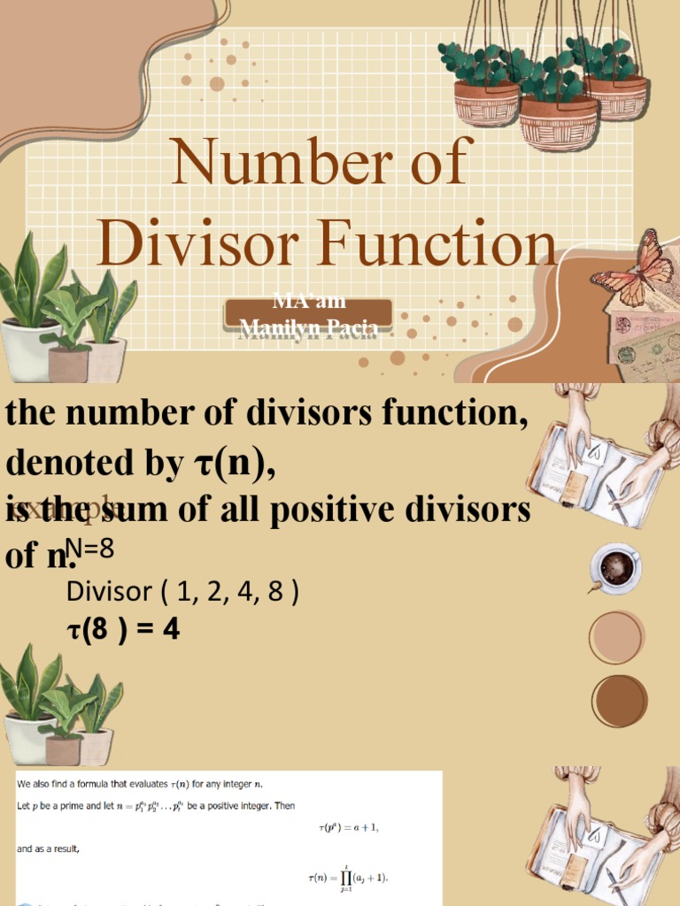 Divisor Function Examples and Exercises | PDF | Field (Mathematics ...