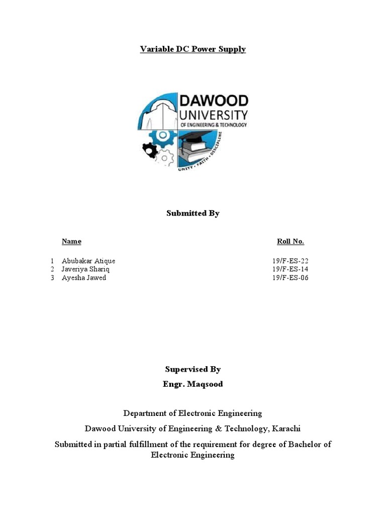 Electronic Workshop Project Report | PDF | Rectifier | Power Supply