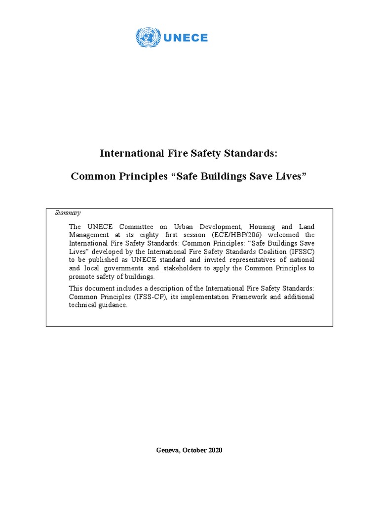 UNECE International Fire Safety Standards October 2020 | PDF ...