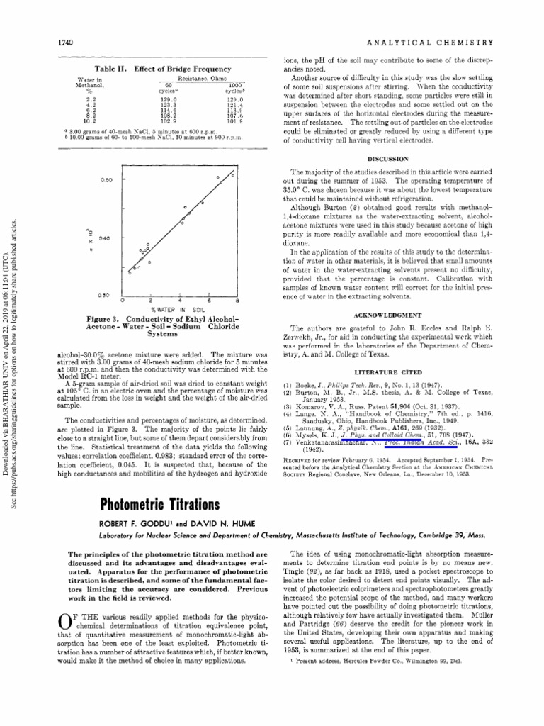 Photometric Titration | PDF | Chemistry | Titration