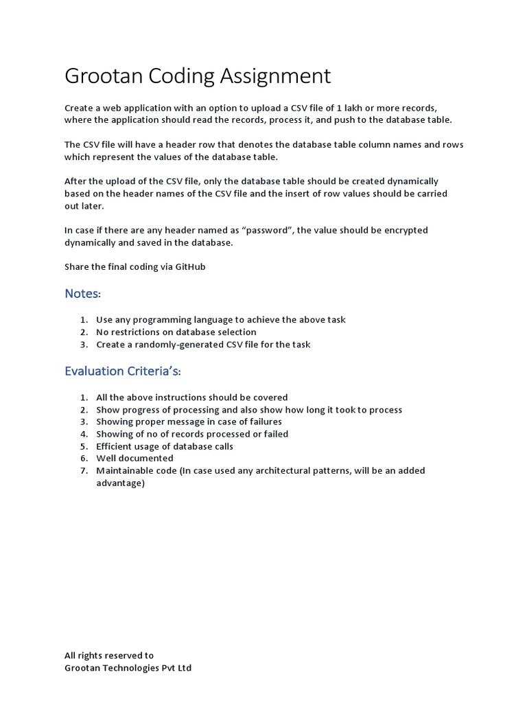 Grootan Coding Assignment | PDF