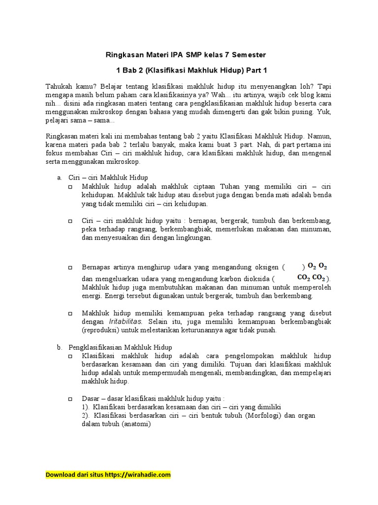 Ipa SMP 7 s1 b2 Part 1 Rita Purwanti | PDF