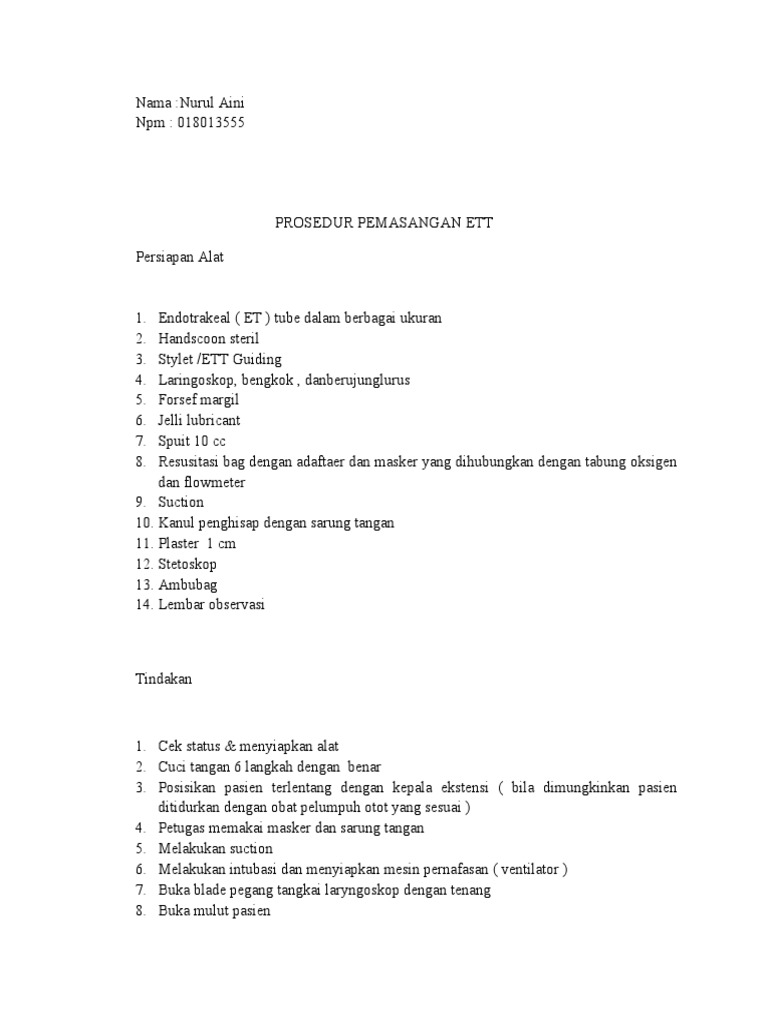 Prosedur Pemasangan Ett Pdf
