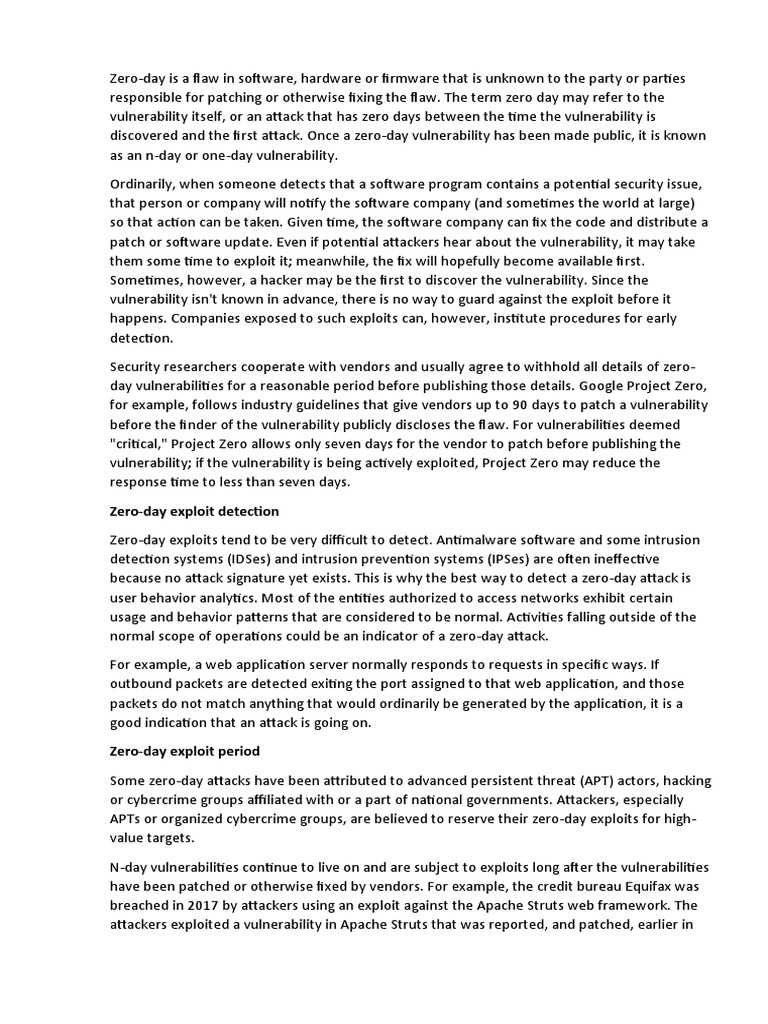 Zero-Day Exploit Detection | PDF | Vulnerability (Computing) | Secure Communication