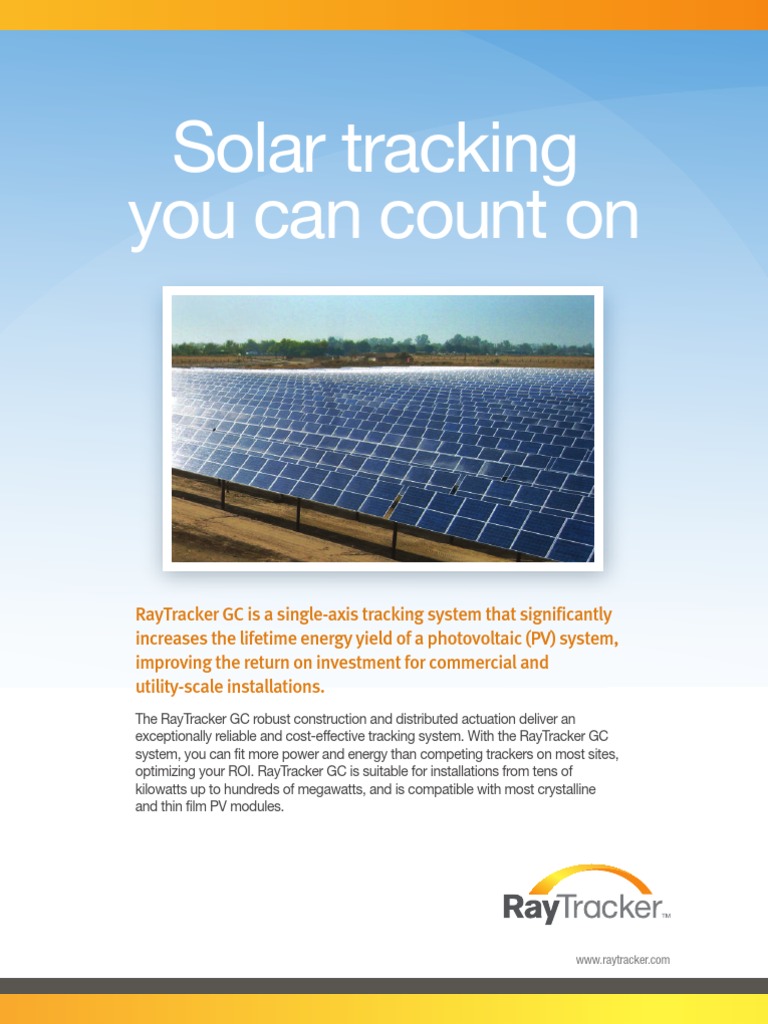 Raytracker Brochure | PDF | Photovoltaic System | Solar Panel