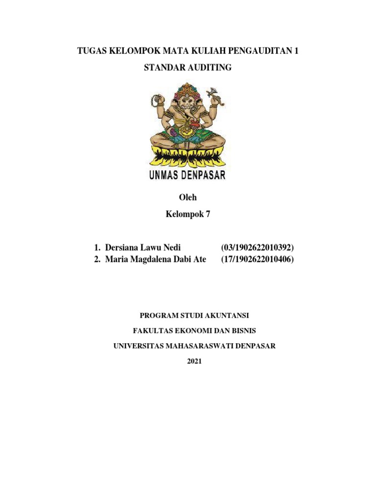 Tugas Kelompok 7 Materi 2 Pengauditan 1 | PDF Tugas Kelompok 7 Materi 2 Pengauditan 1 | PDF
