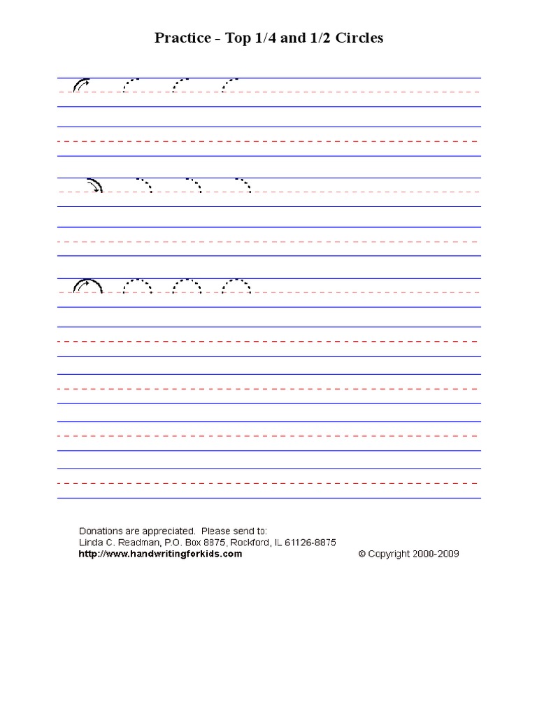 Basic Handwriting - Pre Writing Exercises - Practice Top Clockwise 1 ...