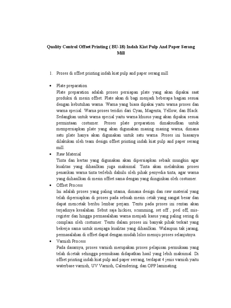 Kontrol Kualitas Offset Printing IKPP | PDF