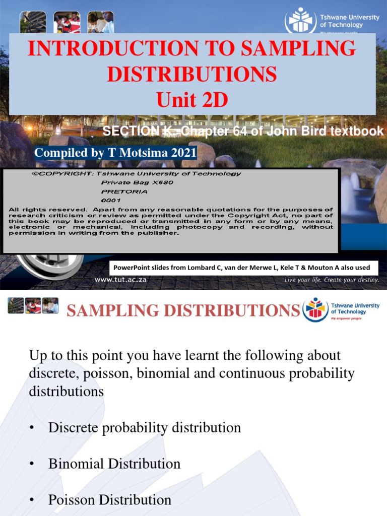 Unit 2D - Sampling Distributions | PDF | Mean | Standard Error