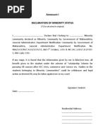 Minority Community Student Self Declaration | PDF
