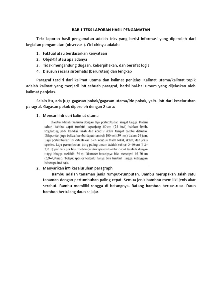 Teks Laporan Hasil Pengamatan | PDF