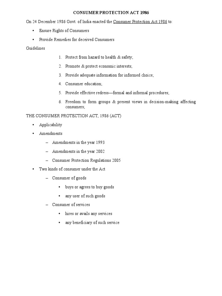 Consumer Protection Act | PDF