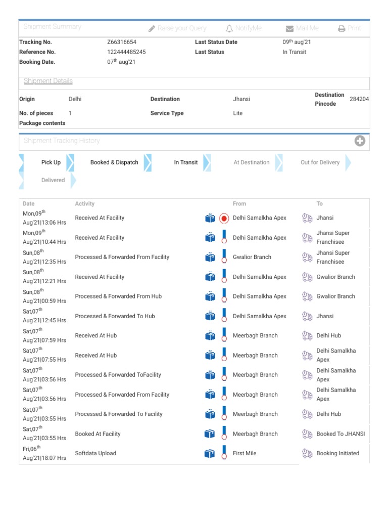 Track Shipment Status - Consignment Status - DTDC India | PDF | Freight ...