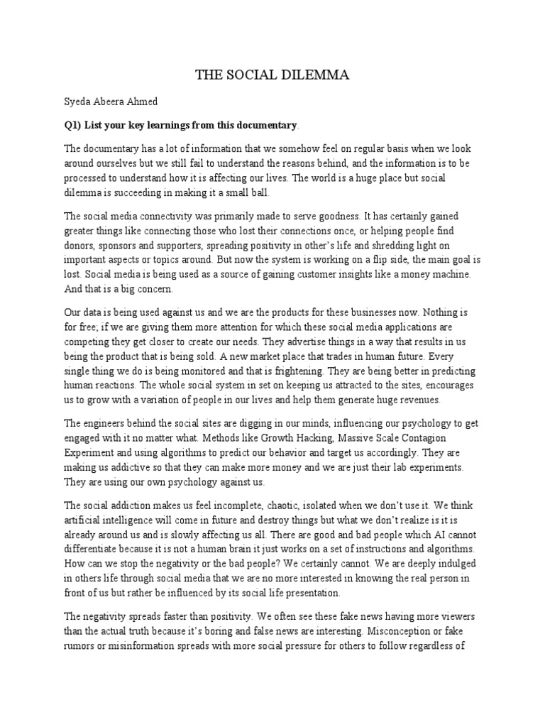 The Social Dilemma | PDF | Popular Culture & Media Studies | Social Media