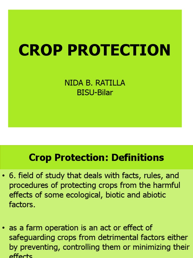 Crop Protection: Definitions and Roles | PDF | Plant Pathology ...