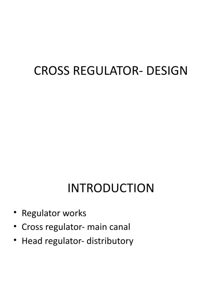 Cross Regulator Design for Canals | PDF | Home & Garden