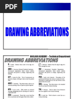 Symbols and Abbreviation Notes | PDF | Technical Drawing | Angle