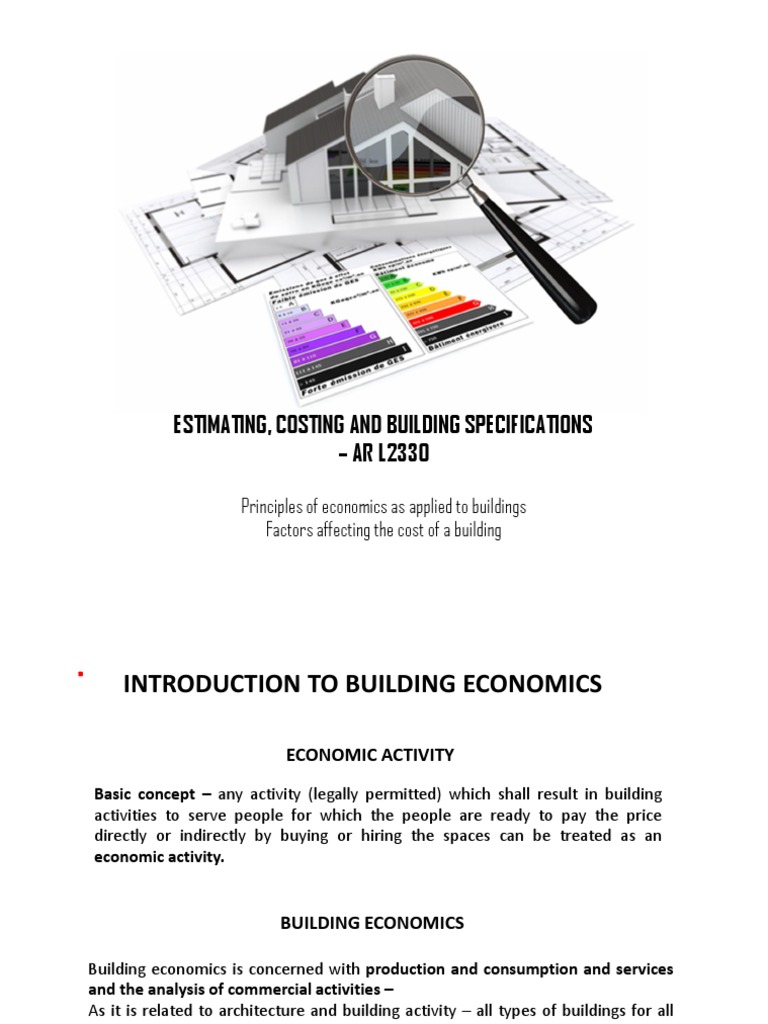 Estimating, Costing and Building Specifications - AR L2330 | PDF ...