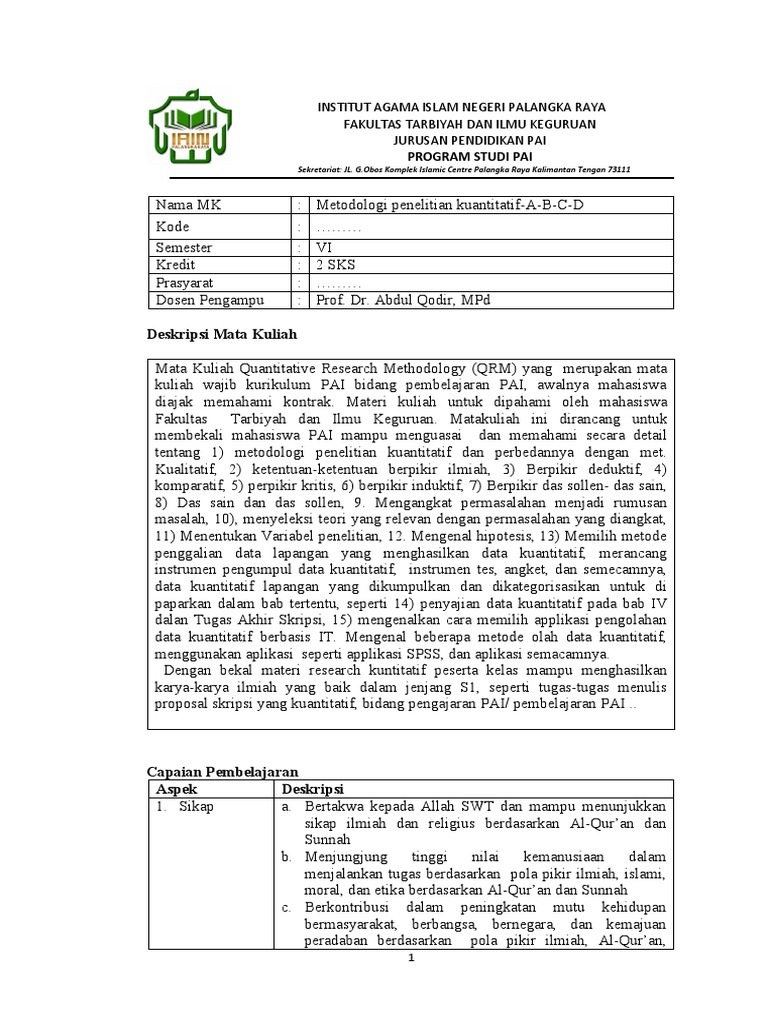 .RPS Quantitative Method-PAI S1 | PDF