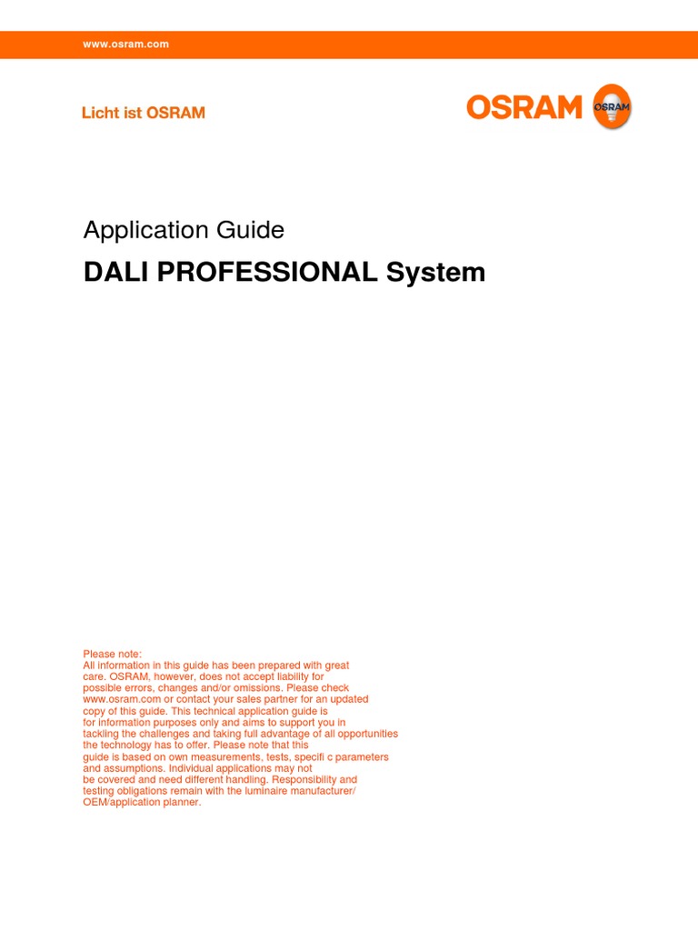 Dali Professional System Application Guide GB | PDF | Lighting | Sensor
