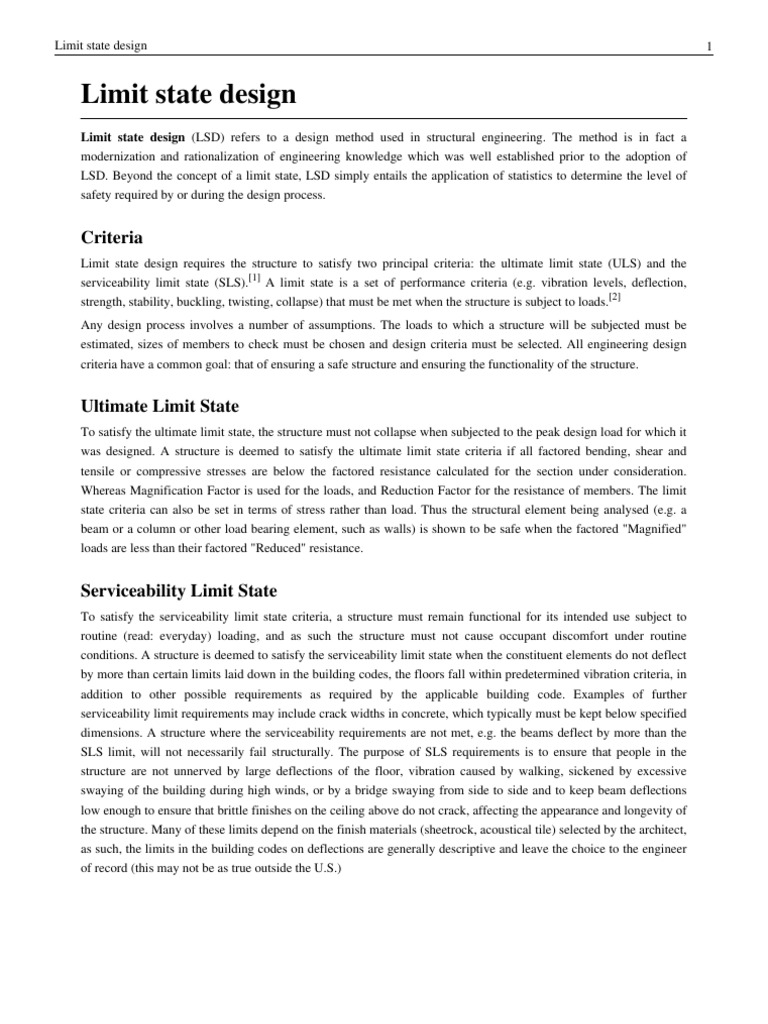 Understanding ULS and SLS in Design | PDF | Materials | Applied And ...