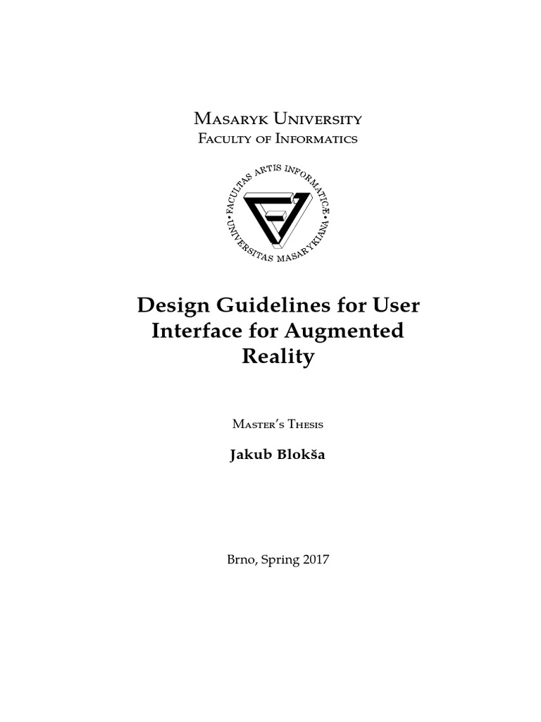 2017 - Design Guidelines For User Interface For AR - DISERTATION | PDF ...