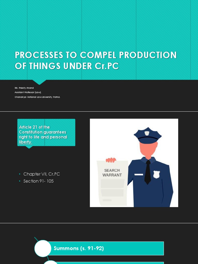 Processes To Compel Production of Things | PDF | Search And Seizure ...