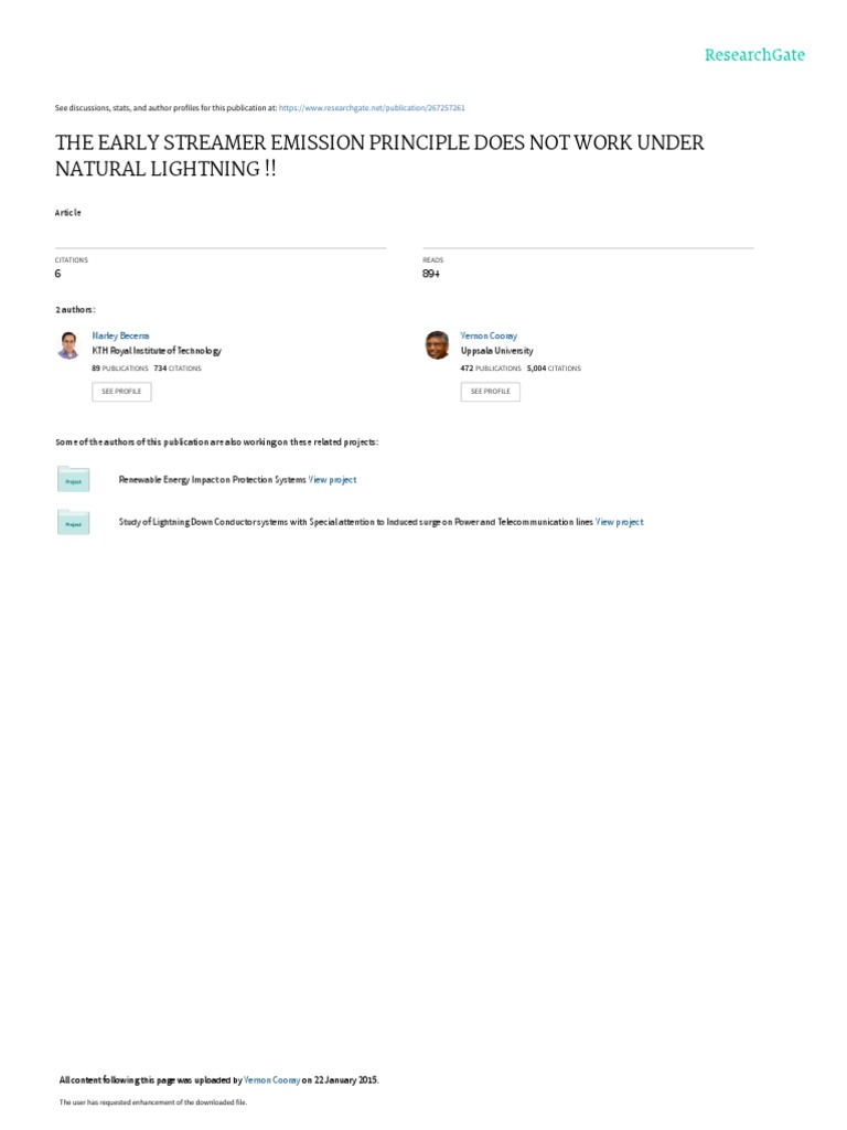 The Early Streamer Emission Principle Does Not Wor | PDF | Lightning ...