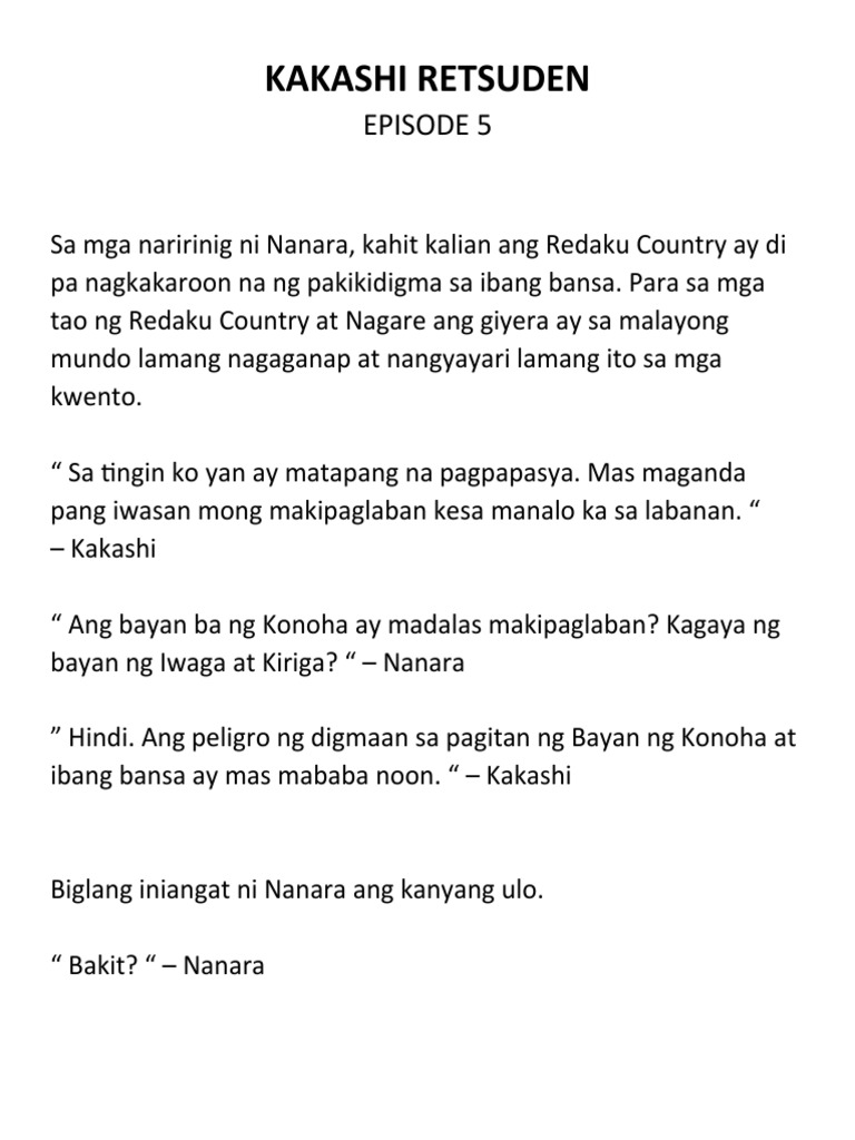 Kakashi Retsuden Ep 5 | PDF