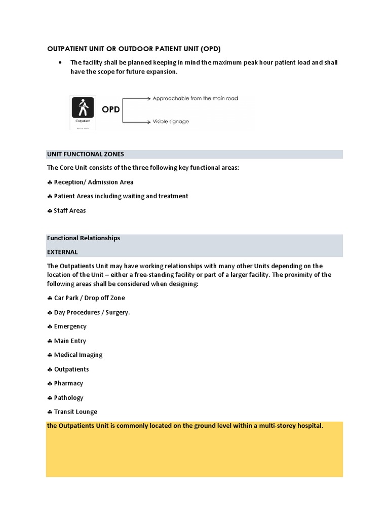 Outpatient Unit or Outdoor Patient Unit | PDF | Patient | Clinic