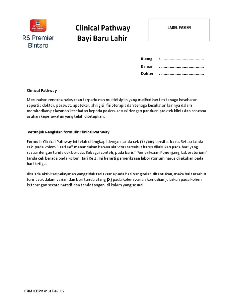 Clinical Pathway Bayi Baru Lahir | PDF