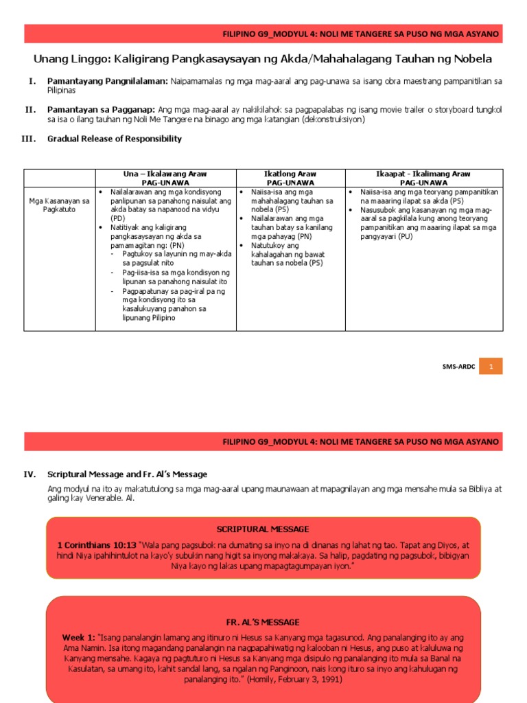 Filipino 9 - Quarter 4 - Week 1 | PDF