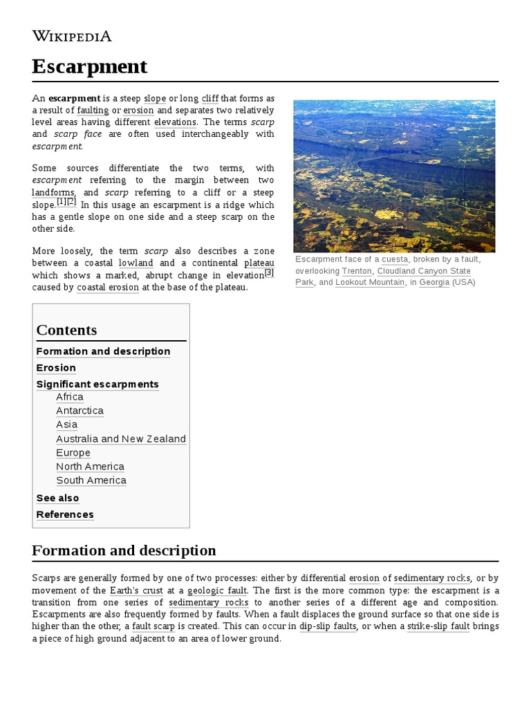 Escarpment | PDF | Geomorphology | Geology