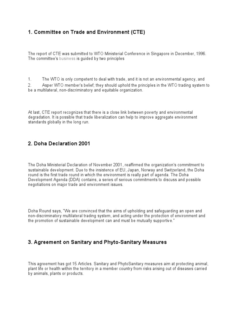 Role of WTO and GATT | PDF | World Trade Organization | Doha ...