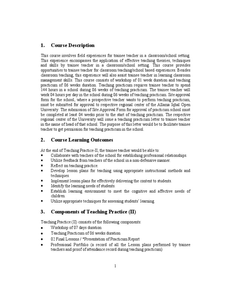 BEd Manual Teaching Practice-II 8608 | PDF | Teachers | Lesson Plan