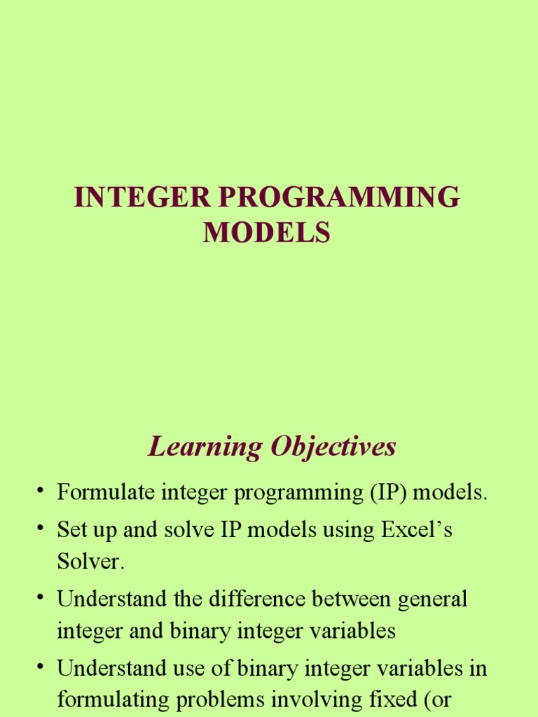 MS (Integer Programming) | PDF | Linear Programming | Mathematical Optimization