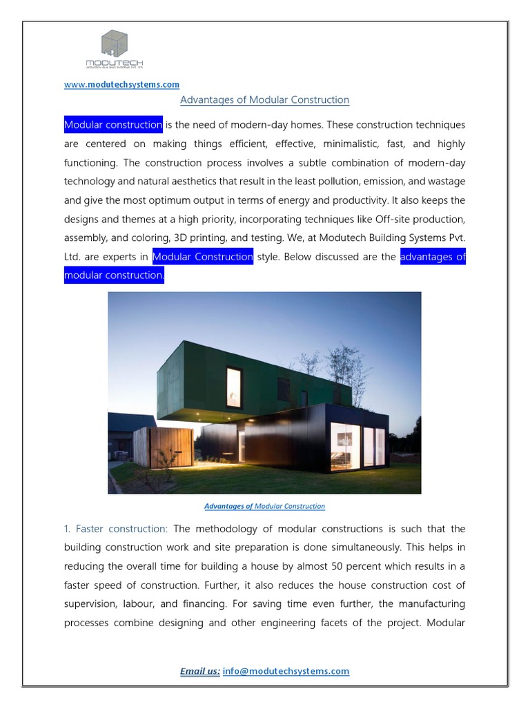 Benefits of Modular Construction | PDF | Modularity | Recycling
