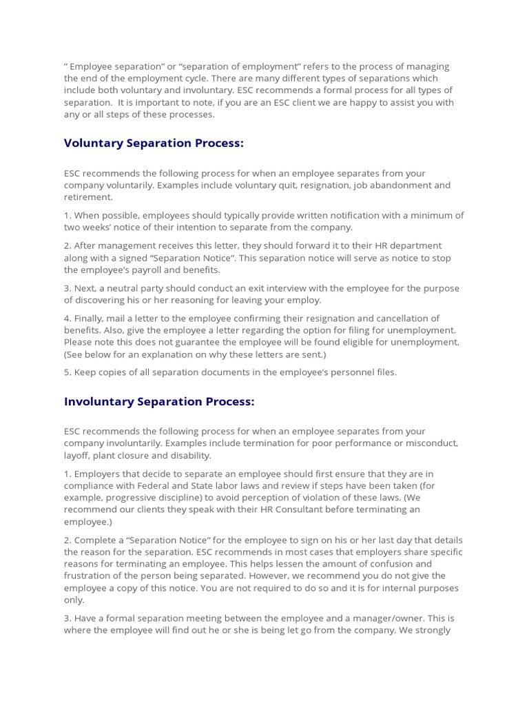 Voluntary Separation Process | PDF | Employment | Economies
