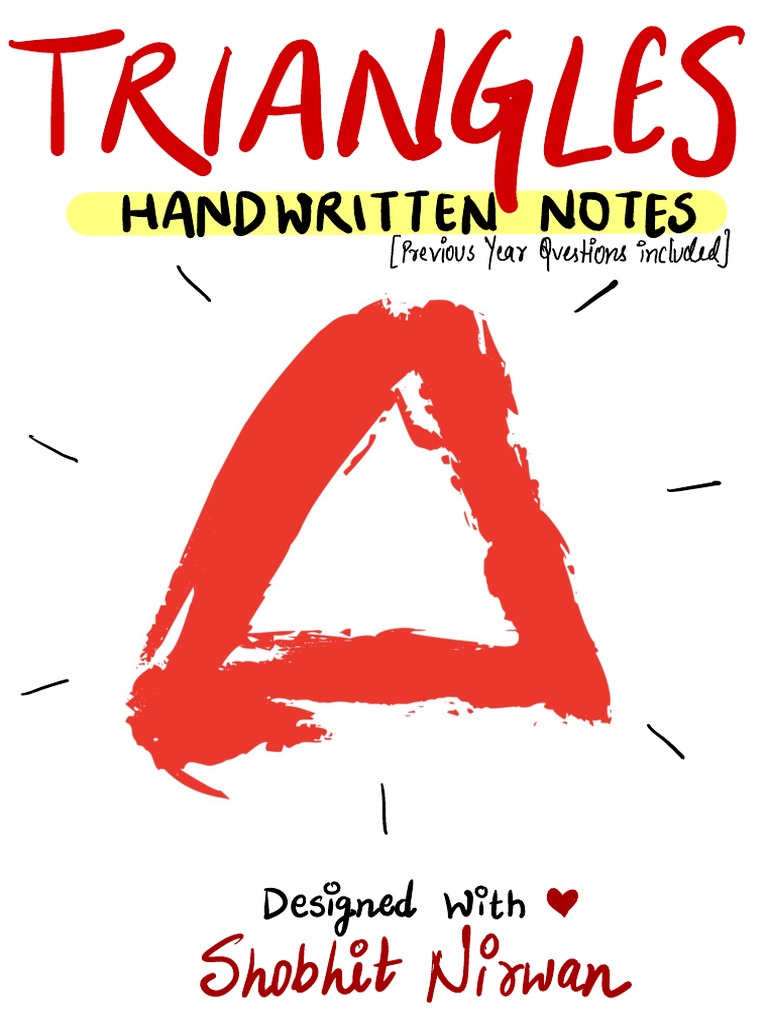 Triangles Class 10 Notes PYQs Shobhit Nirwan PDF Triangle Convex