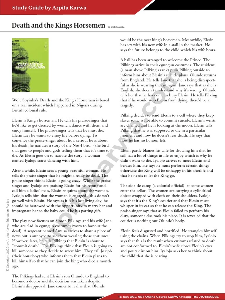 046 Death and The Kings Horsemen | PDF