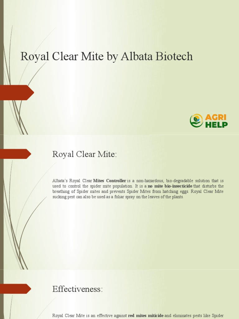Royal Clear Mite by Albata Biotech | PDF | Pest (Organism) | Agriculture