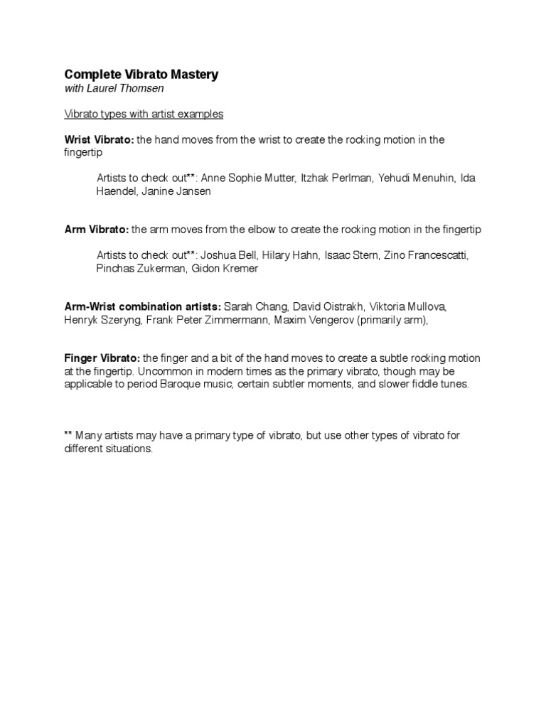 Complete Vibrato Mastery: With Laurel Thomsen | PDF