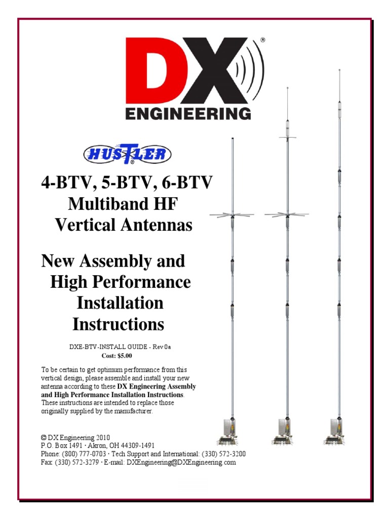 4-BTV, 5-BTV, 6-BTV Multiband HF Vertical Antennas New Assembly and ...