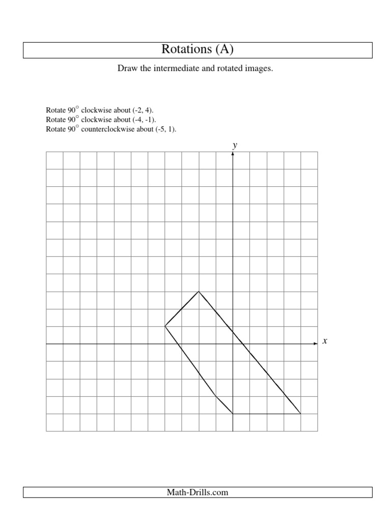 90° Rotation Transformations Worksheet | PDF | Space | Navigation