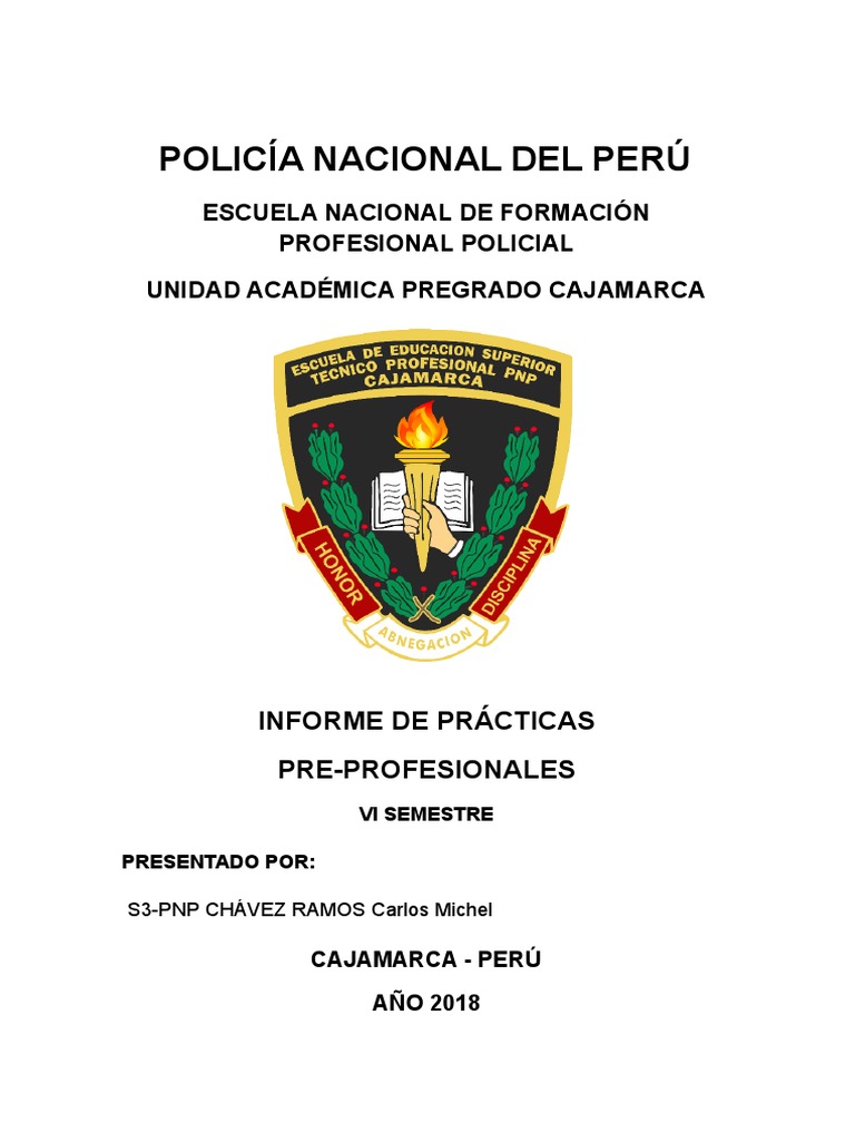 Modelo de Informe de La Escuela de La PNP | PDF | Policía | Perú